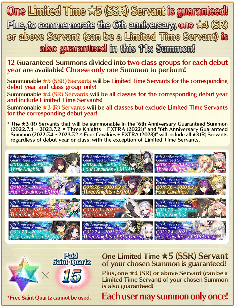 Fate/Grand Order 6th Anniversary celebration gives away free SSR ...